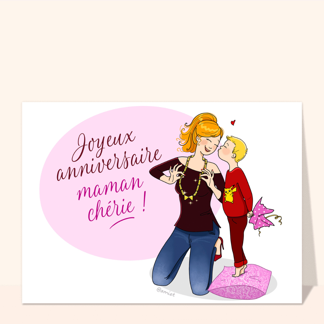 Un joyeux anniversaire maman chérie - Carte d'anniversaire adulte
