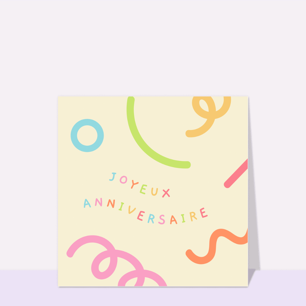 Joyeux anniversaire en couleurs ludiques - Carte d'anniversaire adulte