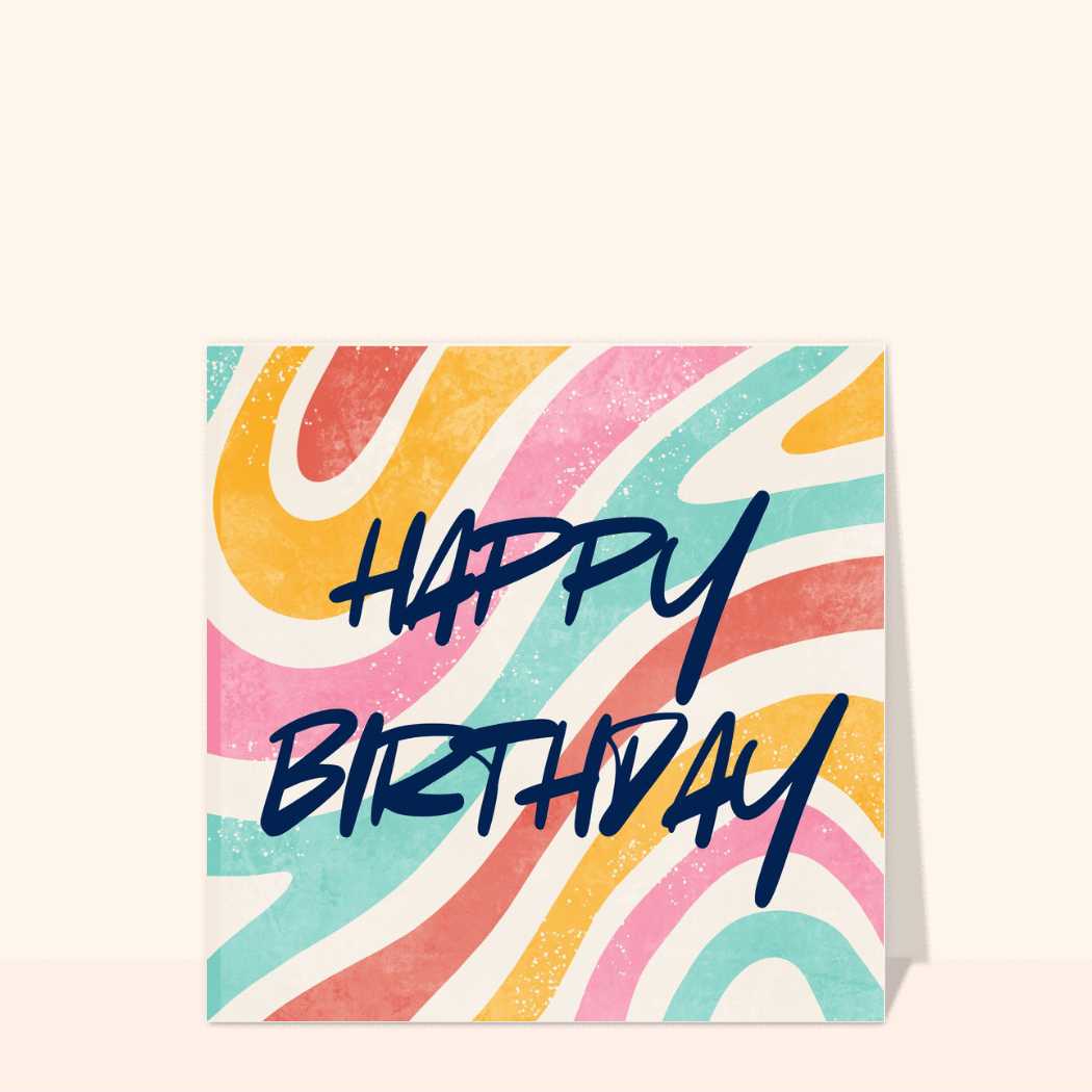 Joyeux anniversaire en couleurs vibrantes - envoi rapide