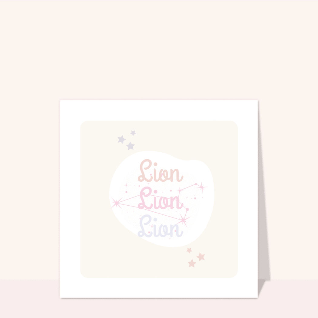 Lion, des étoiles pour un anniversaire lumineux - envoi rapide