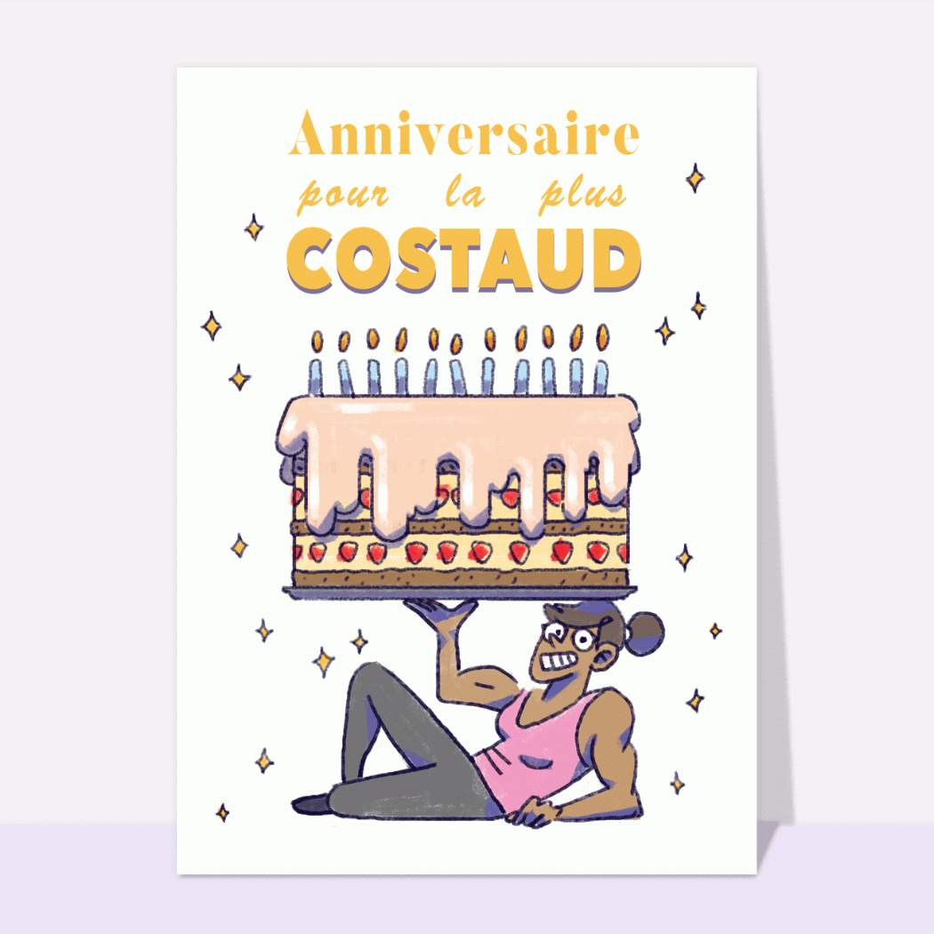 Anniversaire pour le costaud gourmand - Carte anniversaire humour