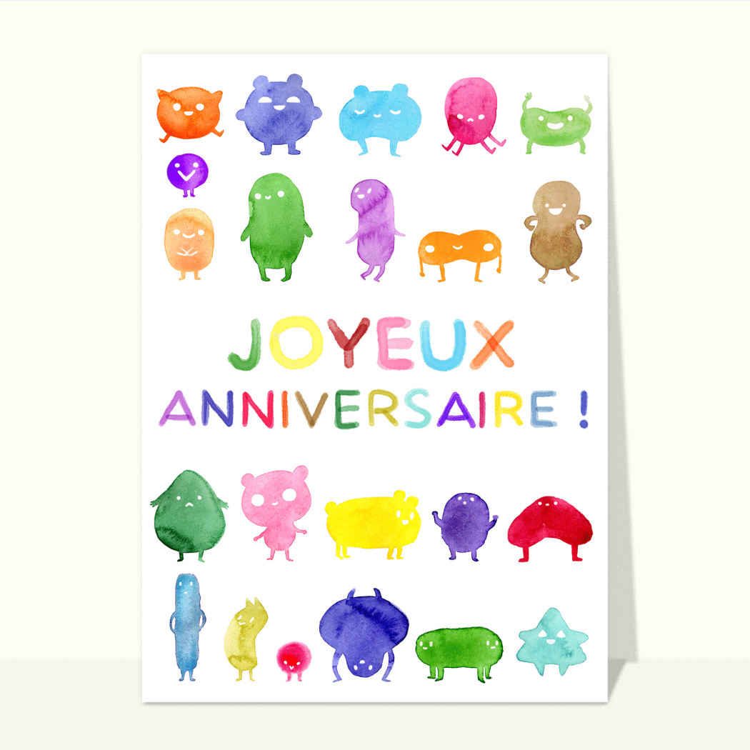 Fête colorée avec un troupeau de monstres - envoi rapide