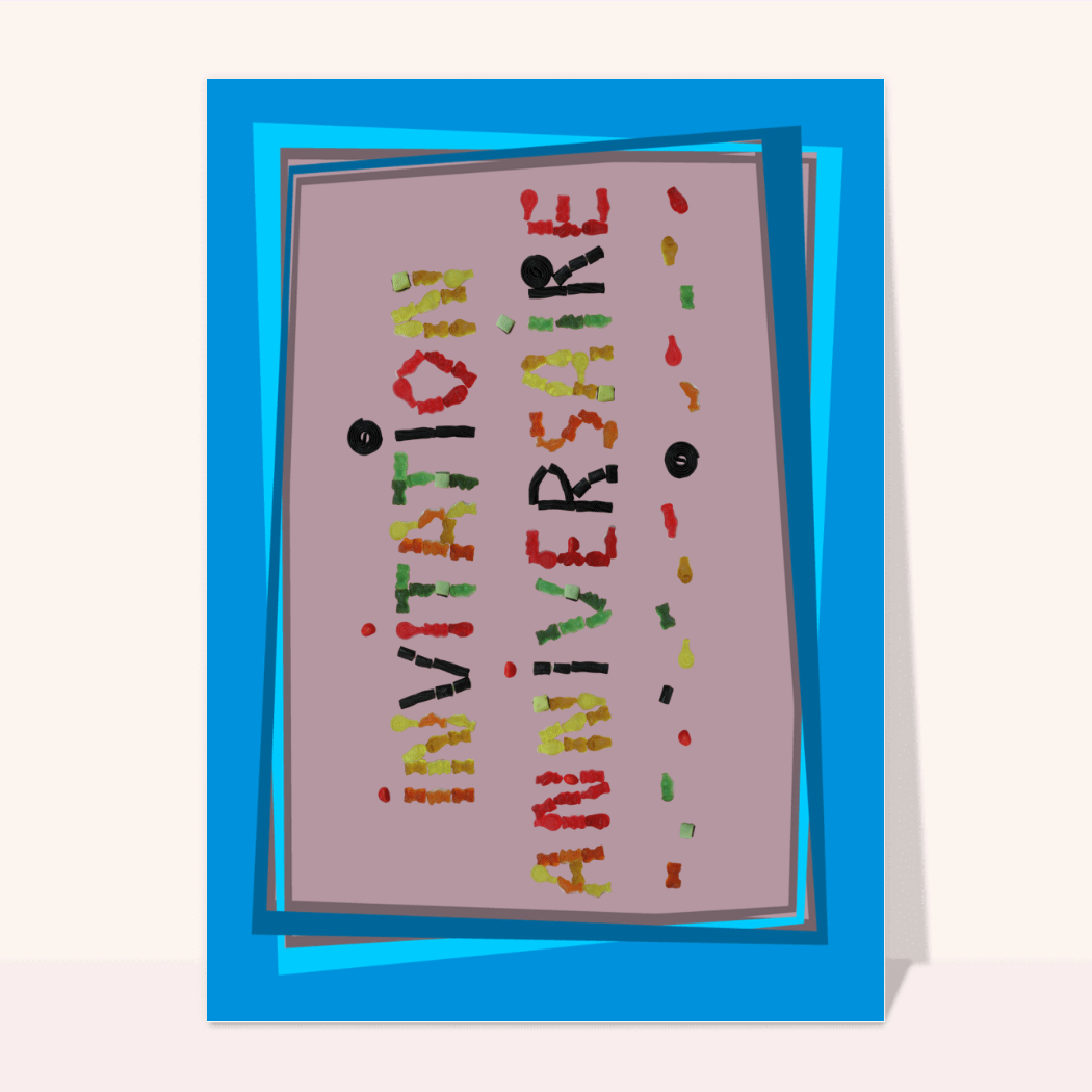 Invitation colorée aux bonbons joyeux - envoi rapide