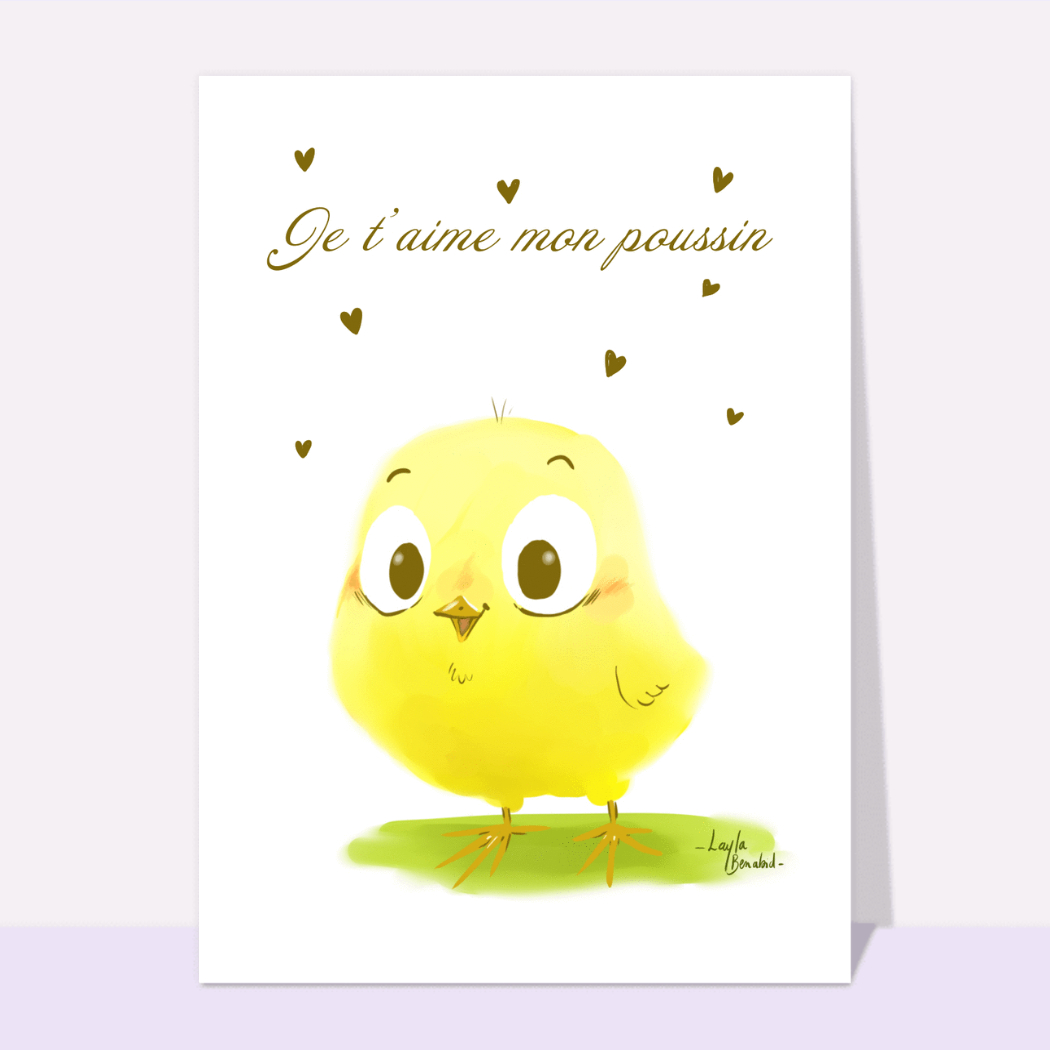 Poussin mignon pour une déclaration d'amour - envoi rapide