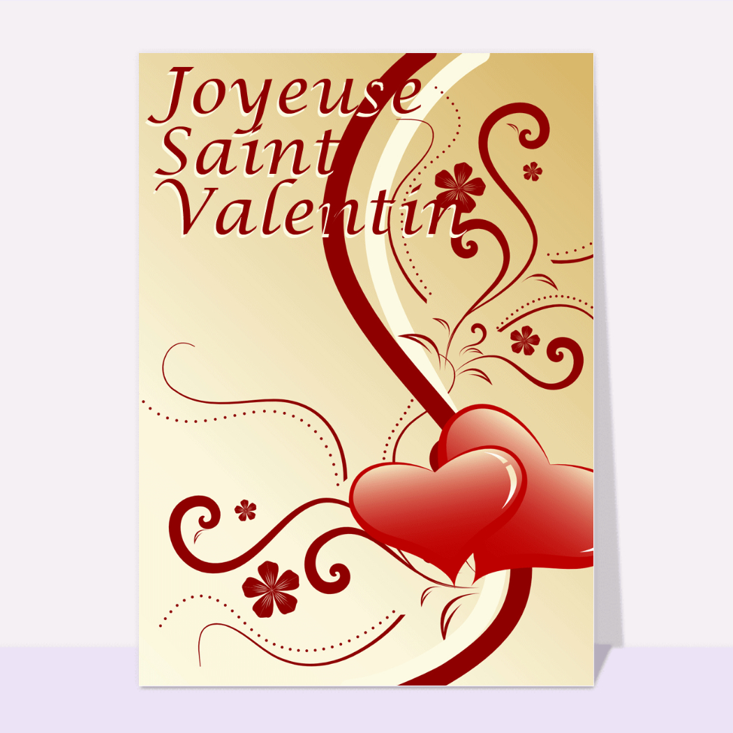 Tendre déclaration de Saint Valentin avec coeurs - Carte avec coeurs