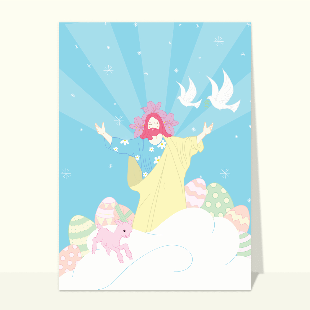 Lumière et espoir lors de Pâques - Carte religieuse de pâques