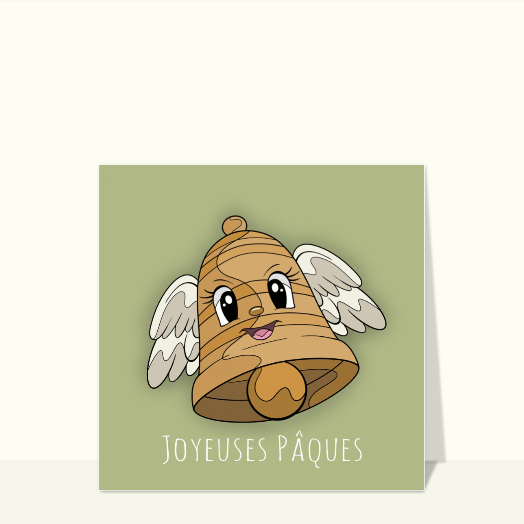 Cloche joyeuse et malicieuse pour Pâques - Carte amusante de pâques