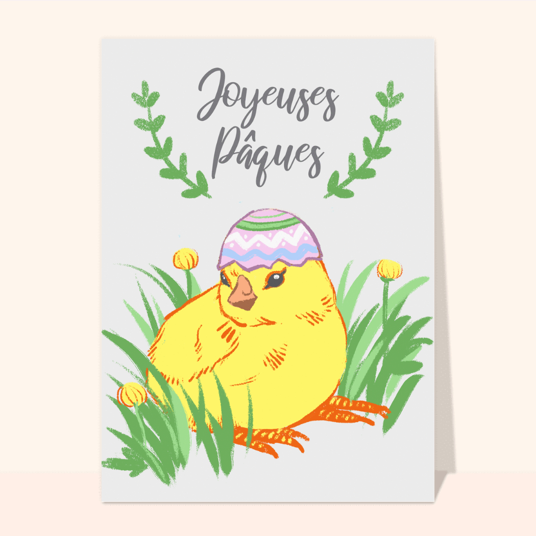 Poussin joyeux pour une fête de Pâques - Carte de pâques