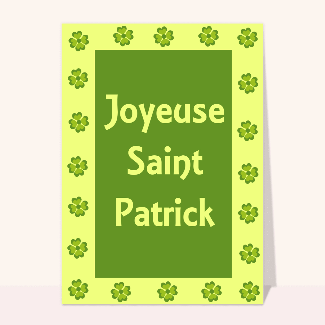 Joyeux Trèfles Fleuris pour Saint Patrick - Carte saint patrick