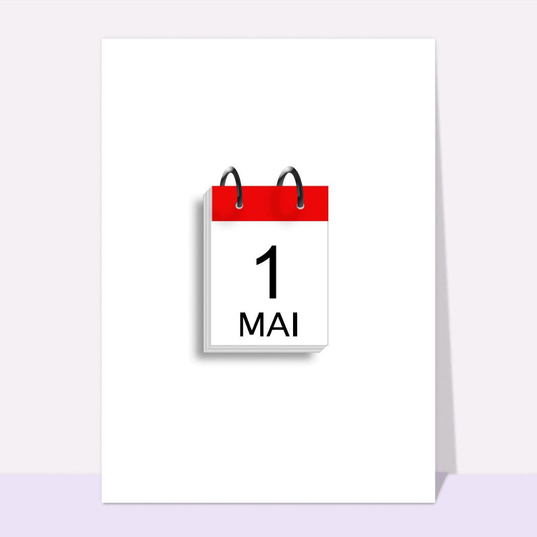 Calendrier du 1er mai en fleurs - Carte 1er mai