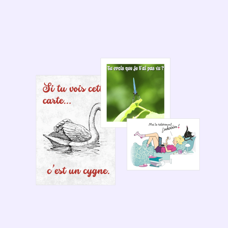 Carte humour dès 1€ - Envoi rapide - Impression de qualité