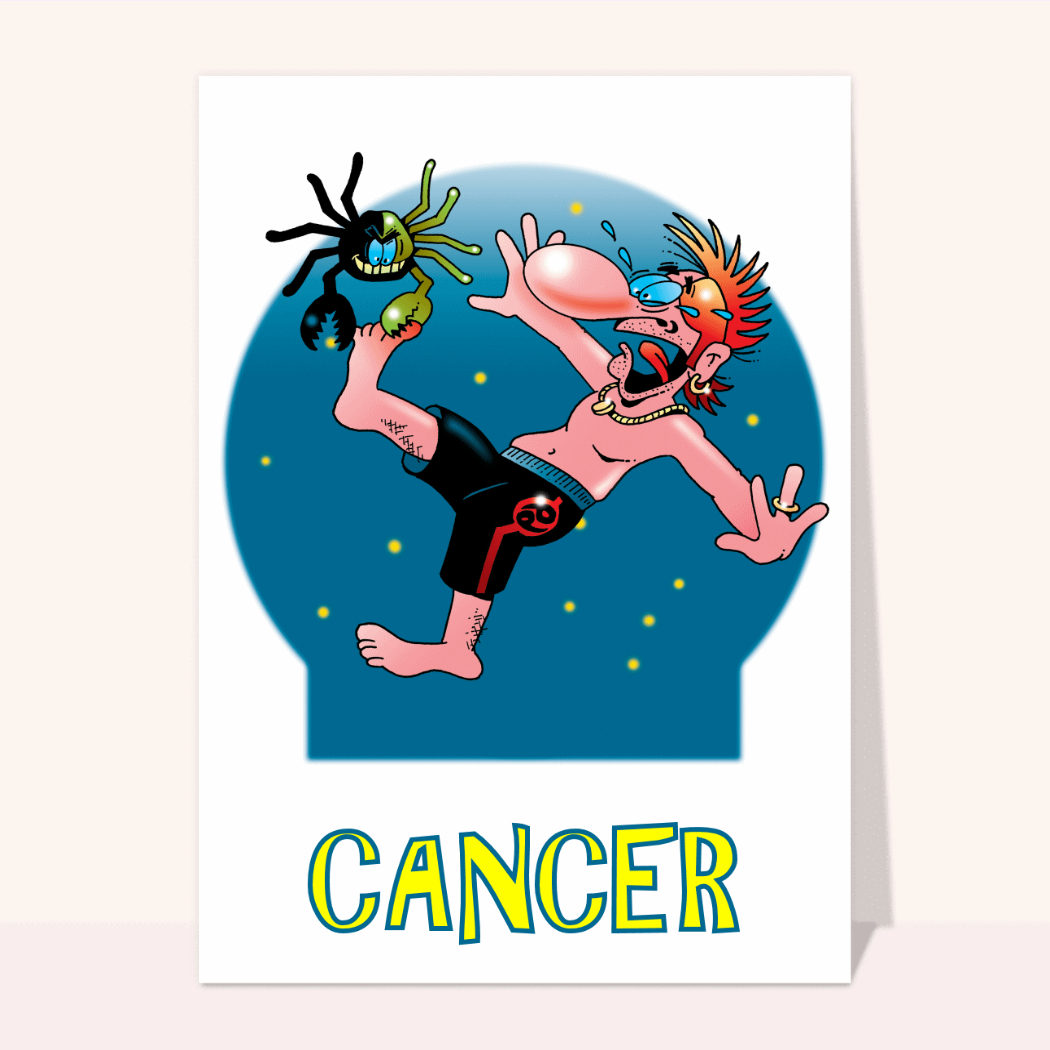 Cancer : humour à pincées de crabe - Carte humour horoscope