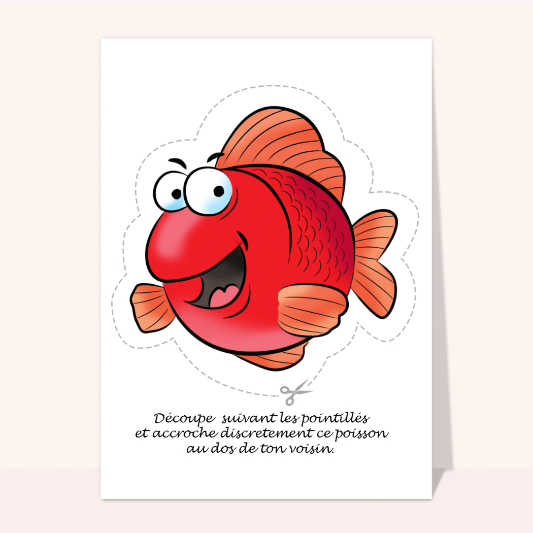 Poisson rigolo à accrocher discrètement - Carte 1er avril