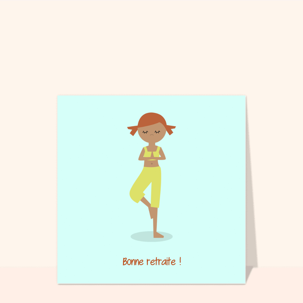 Bonne retraite, zen et plein de couleurs - Carte départ en retraite