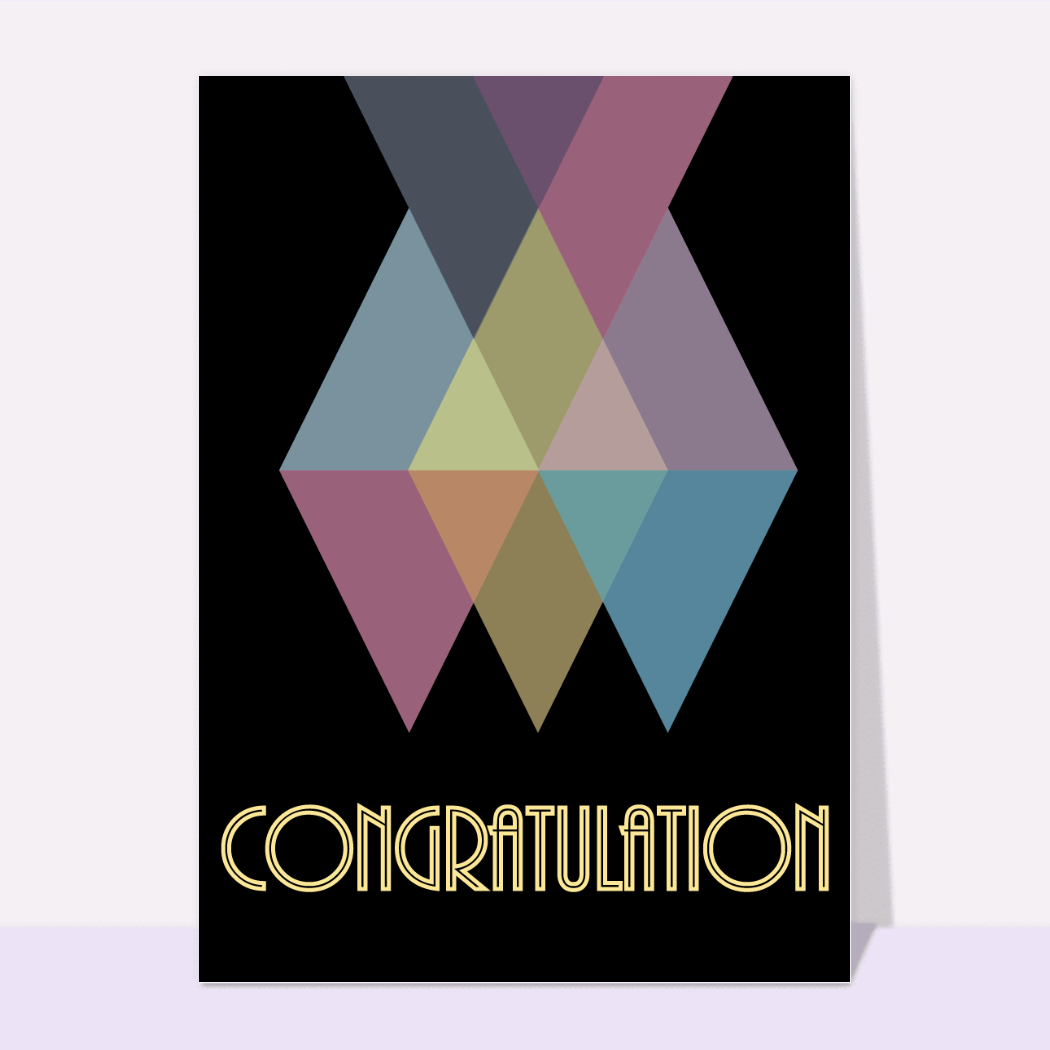 Félicitations géométriques élégantes - Carte félicitation