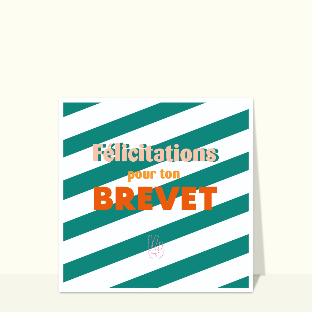 Bravo pour ton Brevet avec style et couleurs! - Carte félicitation