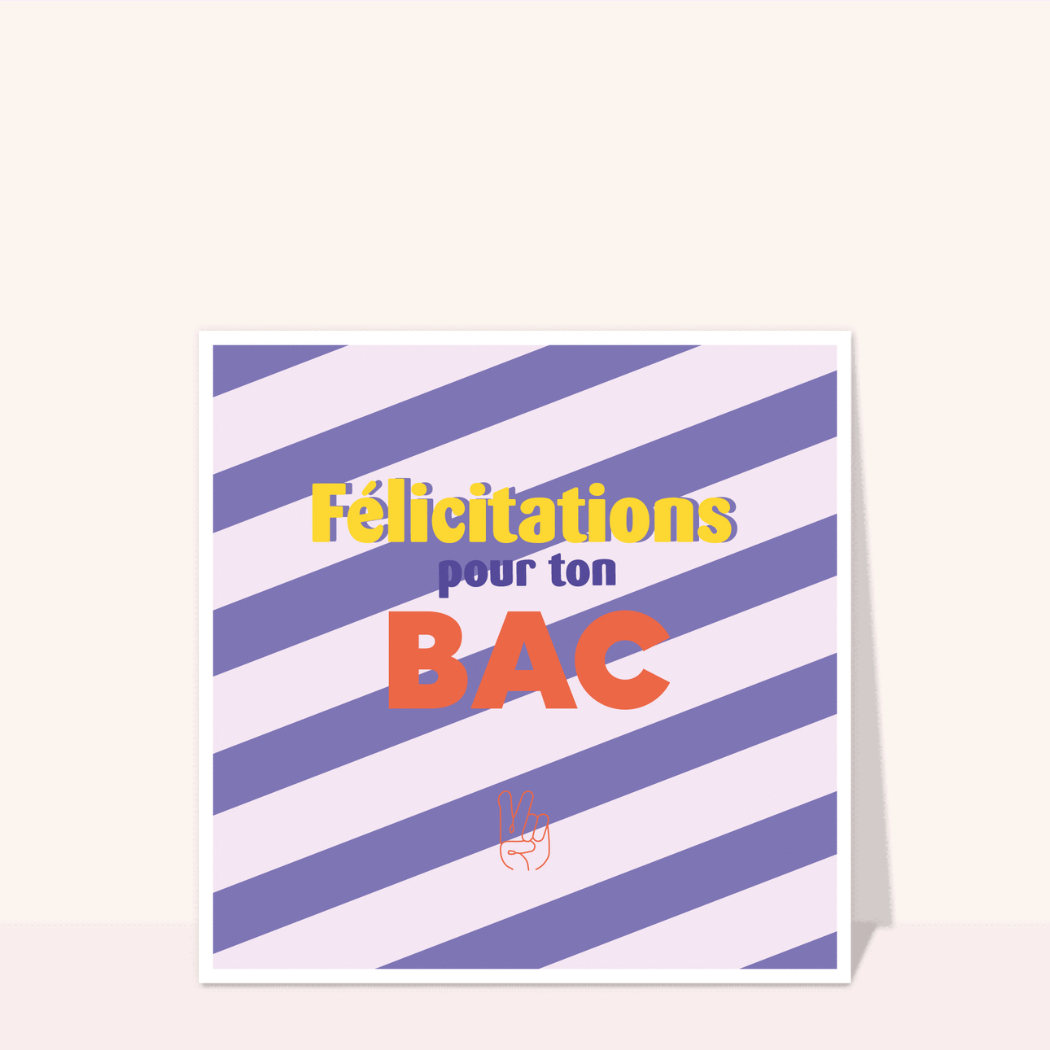Félicitations colorées pour ton BAC - Carte félicitation