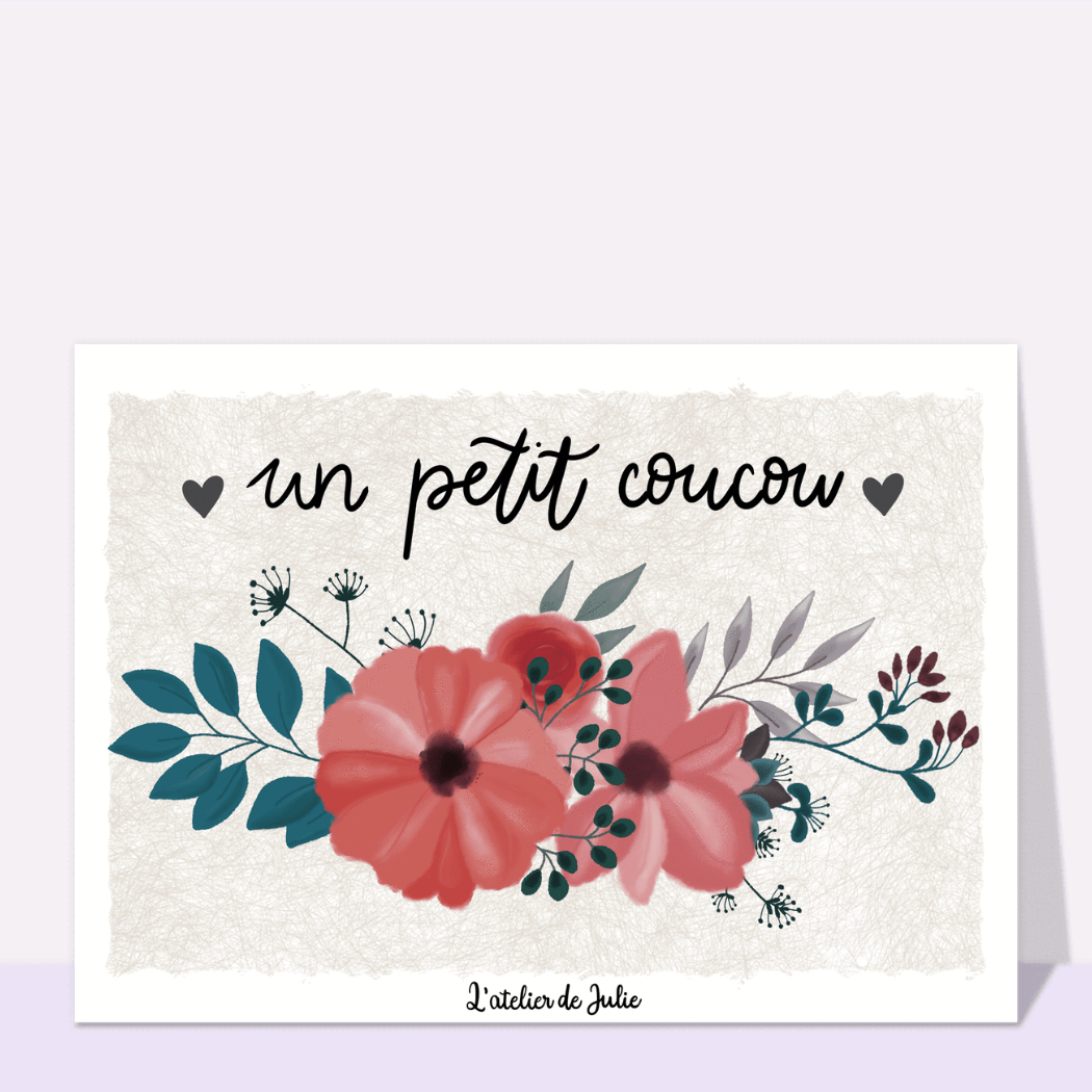 Petit coucou fleuri pour un doux salut - Carte pour dire bonjour