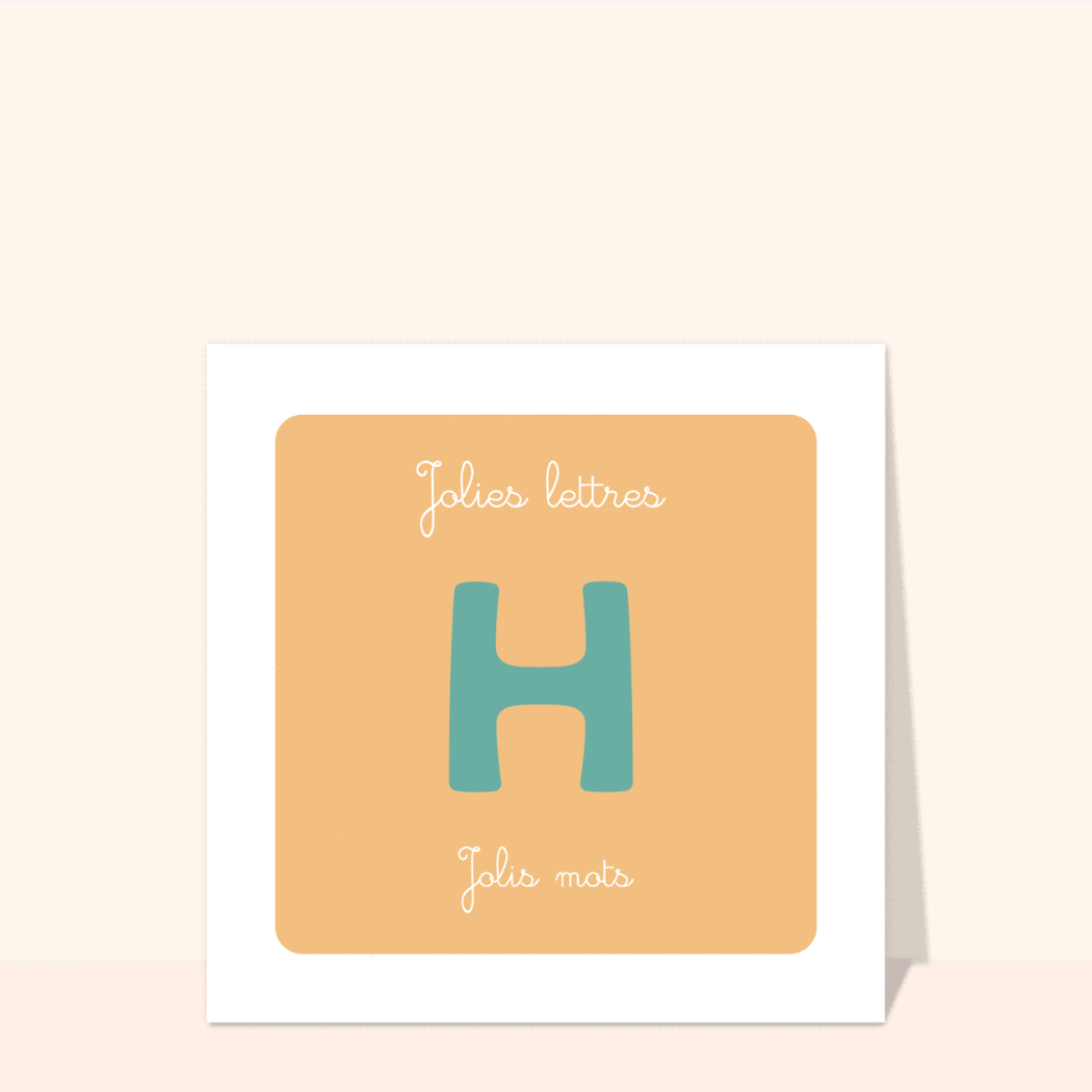 Lettre H colorée avec design attrayant - Carte abécédaire