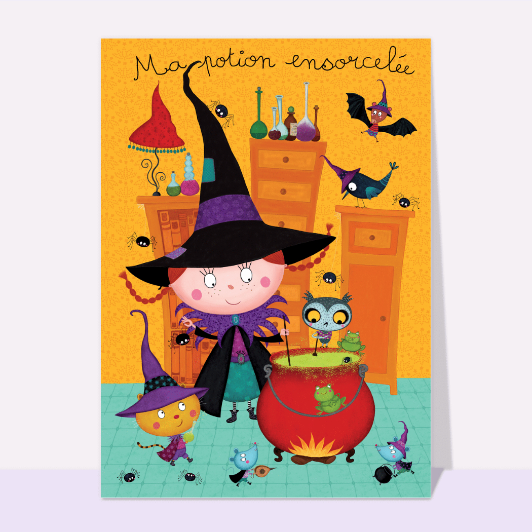 Ma potion magique d'Halloween amusante - Carte halloween pour enfant