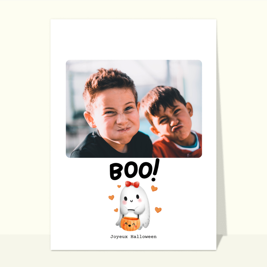 Boo ! Fantôme mignon et joyeux pour Halloween - envoi rapide