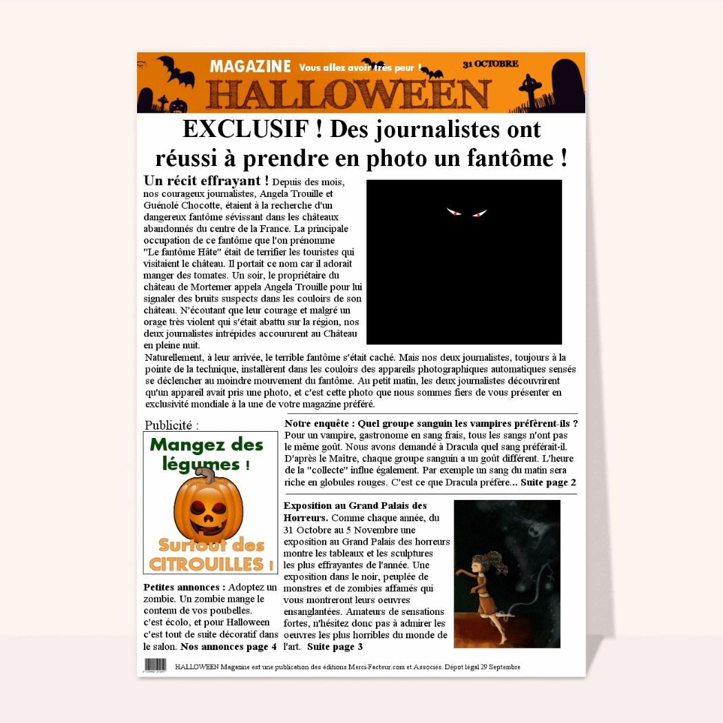 Un fantôme effrayant au château hanté - Carte halloween