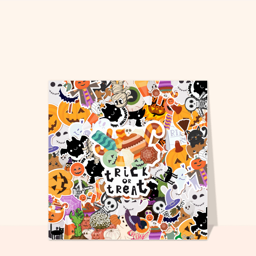 Trick or Treat : Une Nuit Colorée d'Halloween - Carte halloween