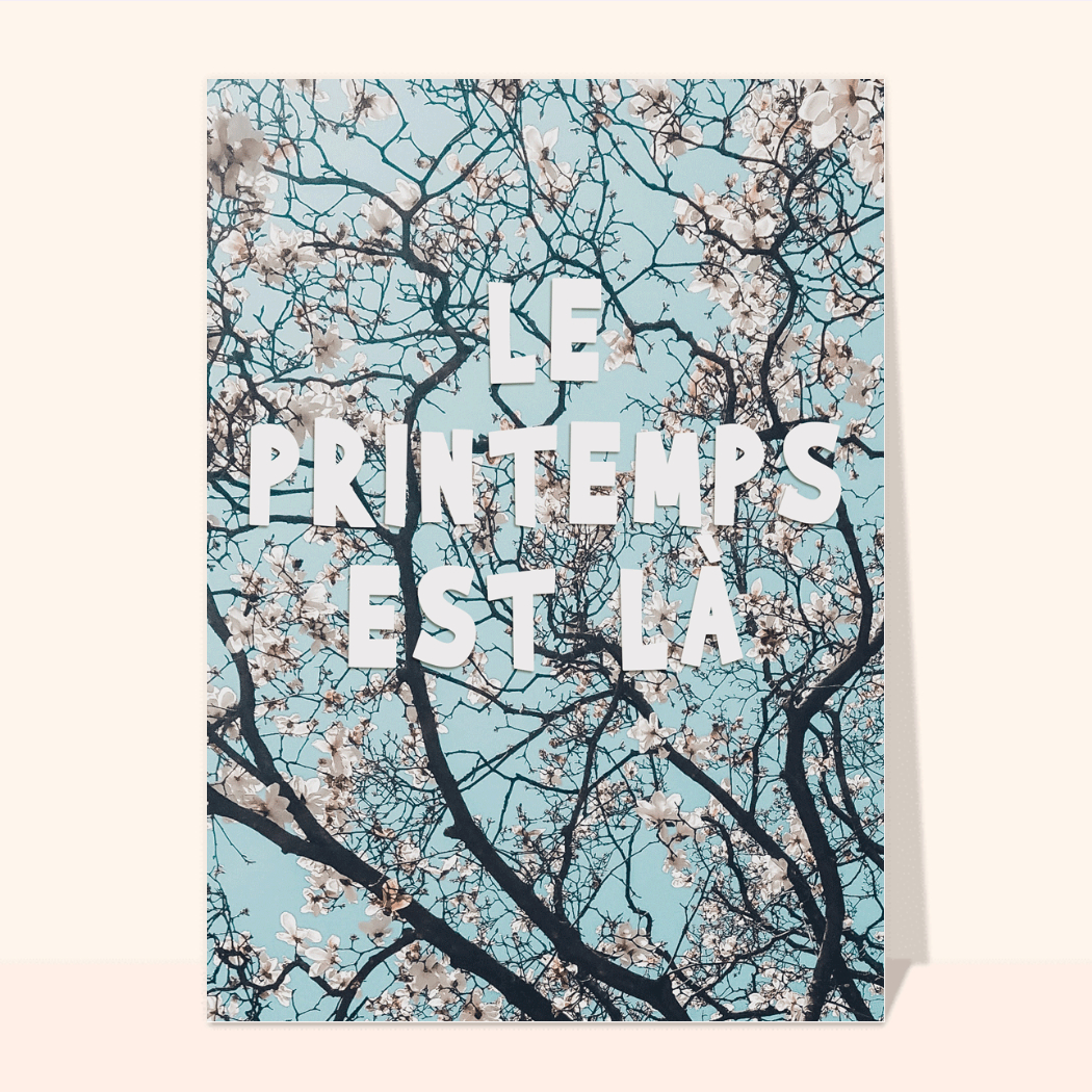 Sous les fleurs du printemps épanoui - Carte de juin