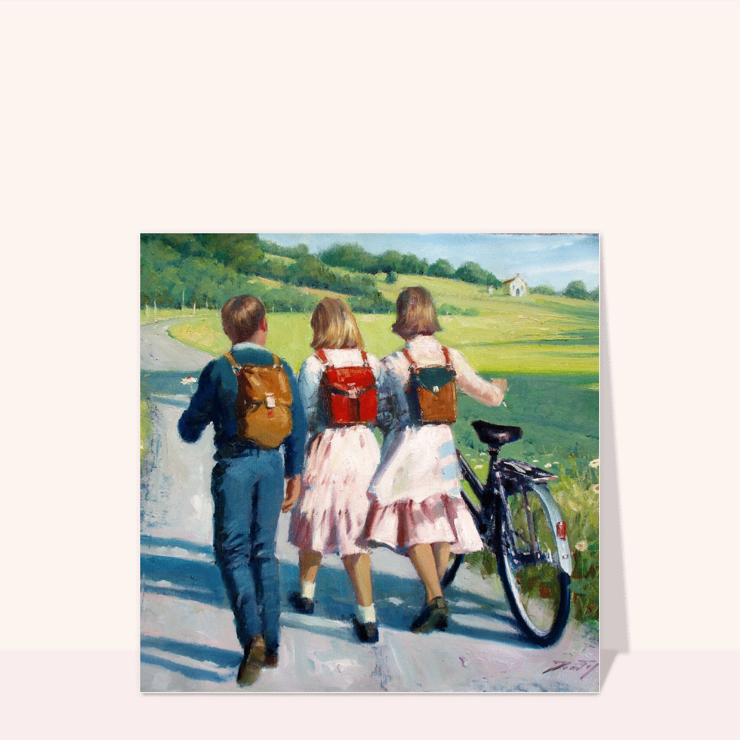 En route vers l'école avec nos amis! - envoi rapide