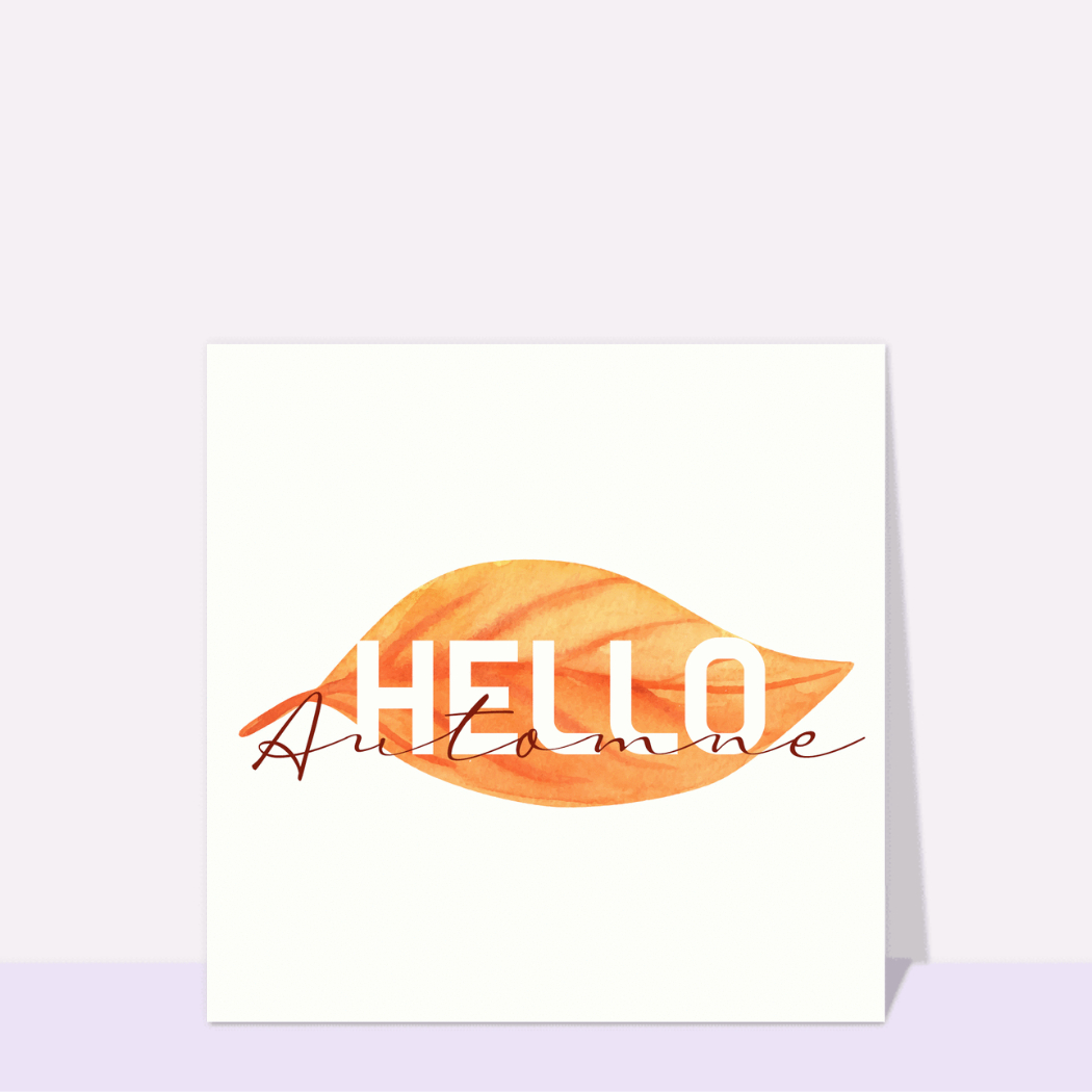Hello Feuilles d'automne en couleurs vibrantes - Carte d'octobre