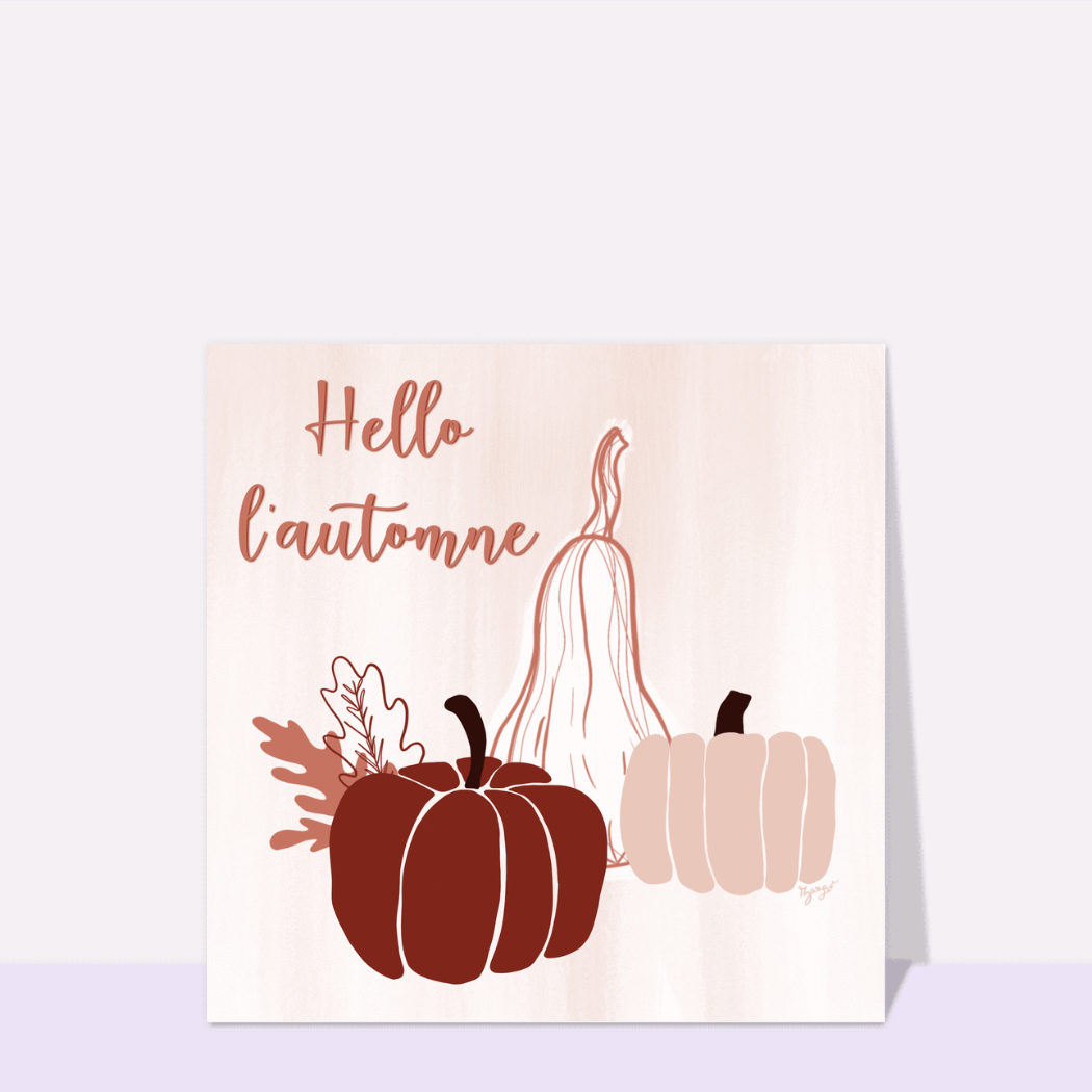 Automne coloré avec citrouilles élégantes - Carte d'octobre