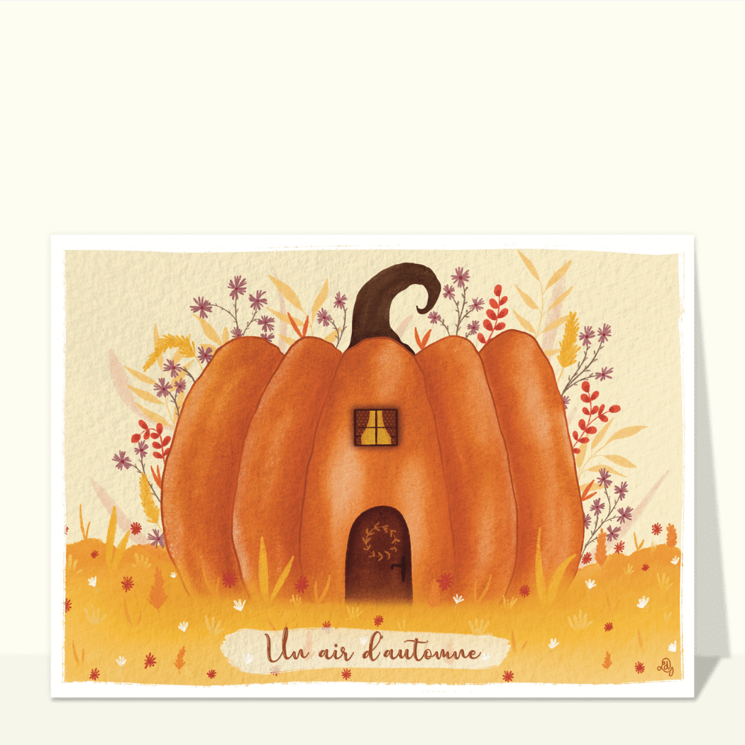 Citrouille chaleureuse au cœur de l'automne - Carte d'octobre