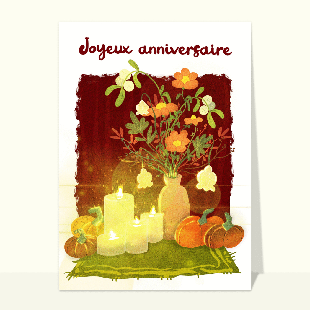 Joyeux anniversaire dans la lumière d'octobre - Carte d'octobre