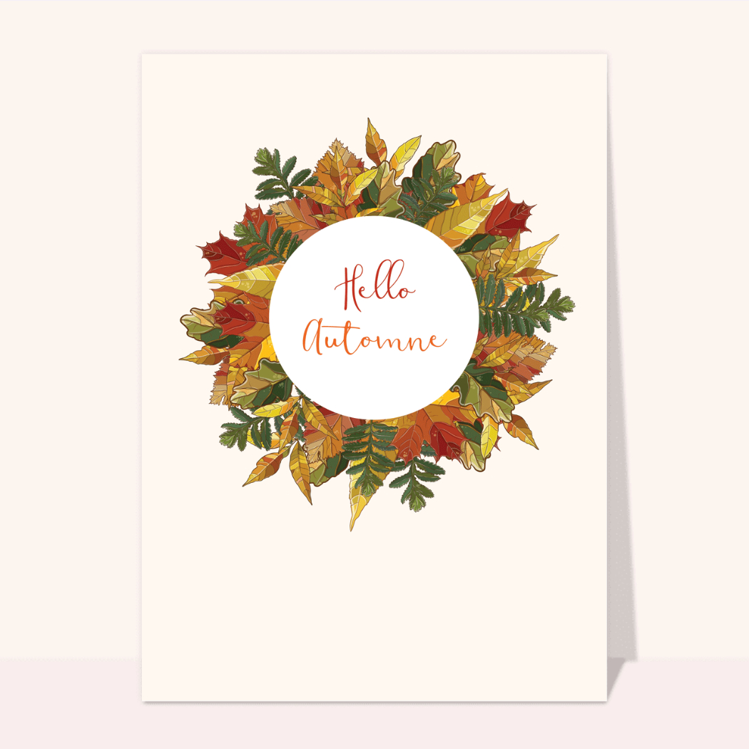 Couronne colorée pour un automne chaleureux - Carte de novembre
