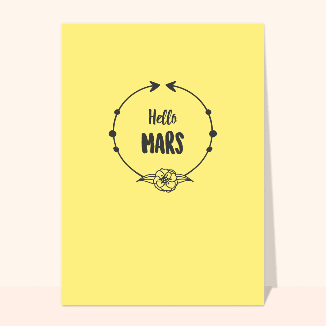 Hello Mars sous un ciel ensoleillé - Carte de mars