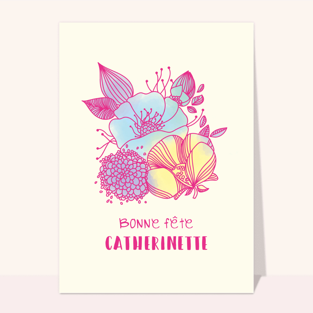 Fête florale pour Catherinette en couleurs - envoi rapide