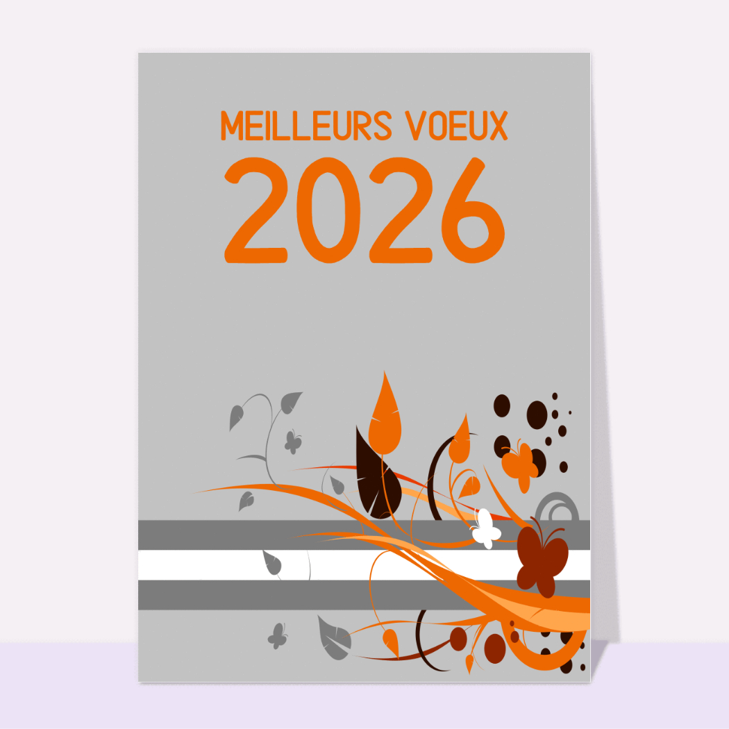 Voeux floraux éclatants pour 2026 - Carte de voeux 2026