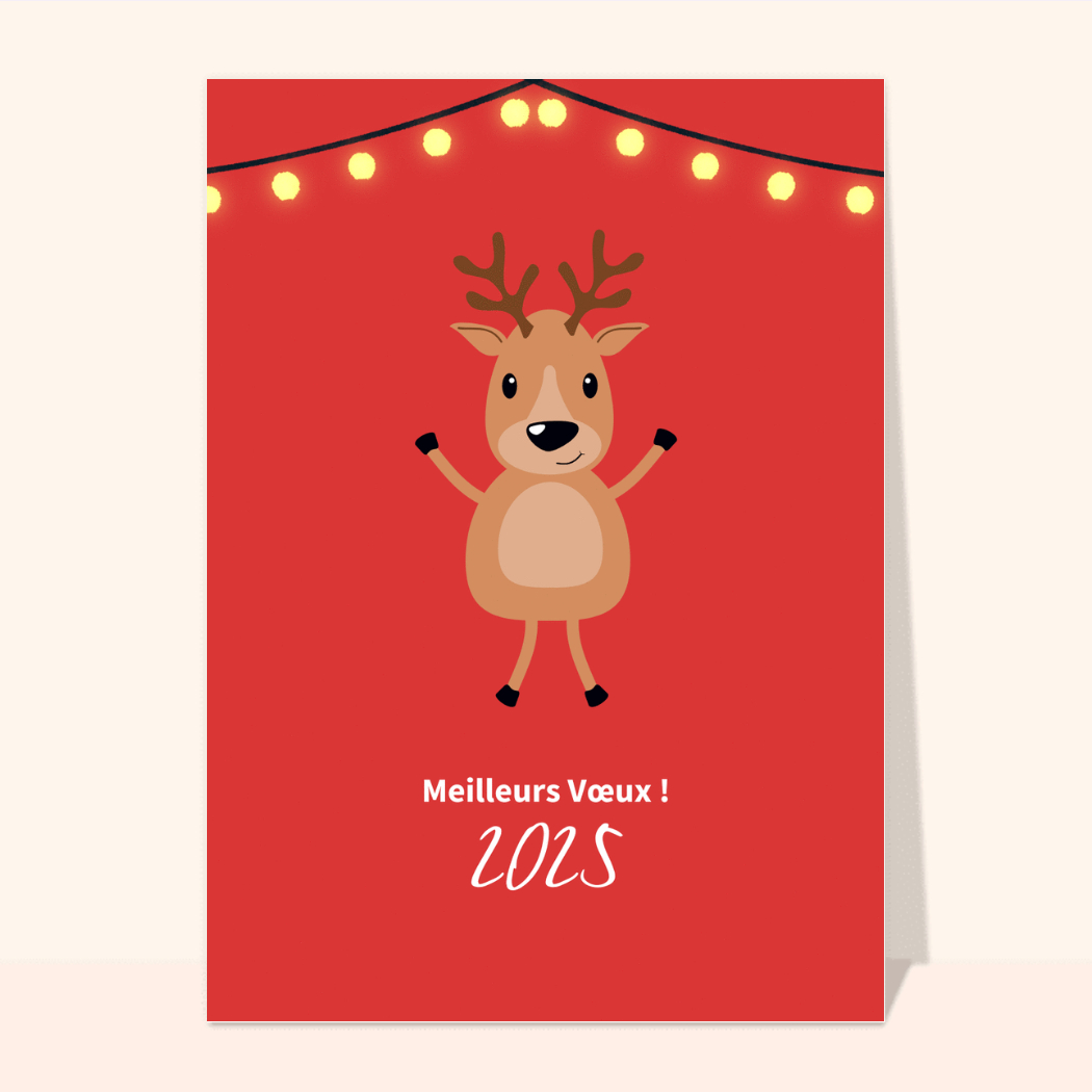 Renne réjouissant pour des vœux 2026 amusants - envoi rapide