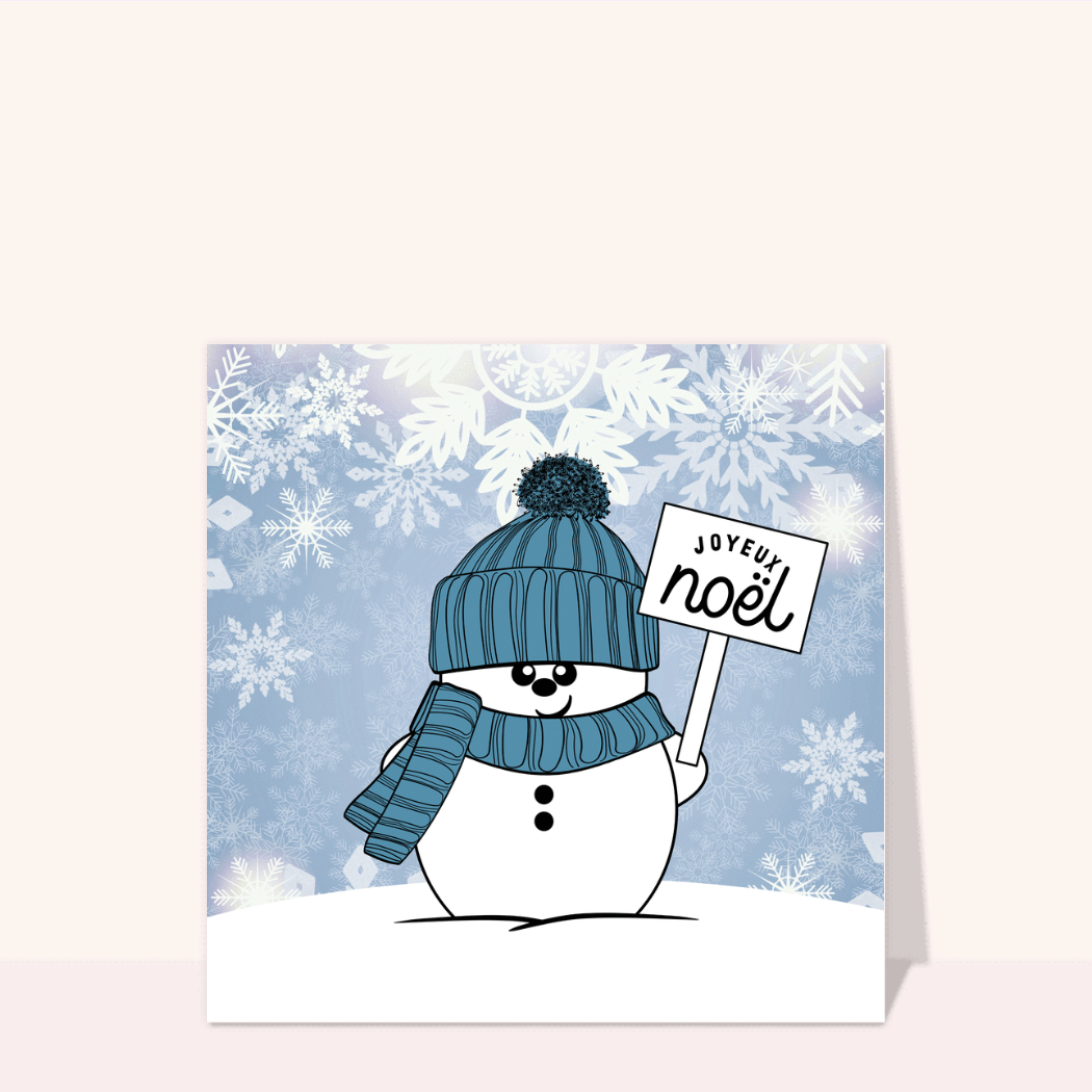 Bonhomme de neige joyeux pour un Noël magique - Carte de noël enfant