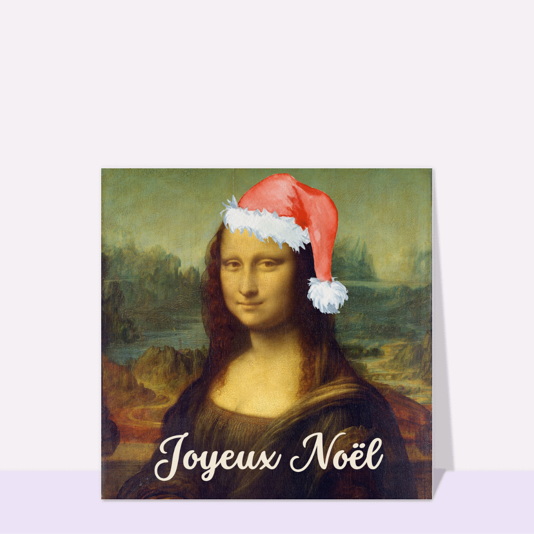 Joyeux Noël avec la Mona Lisa humoristique - Carte de noël humour