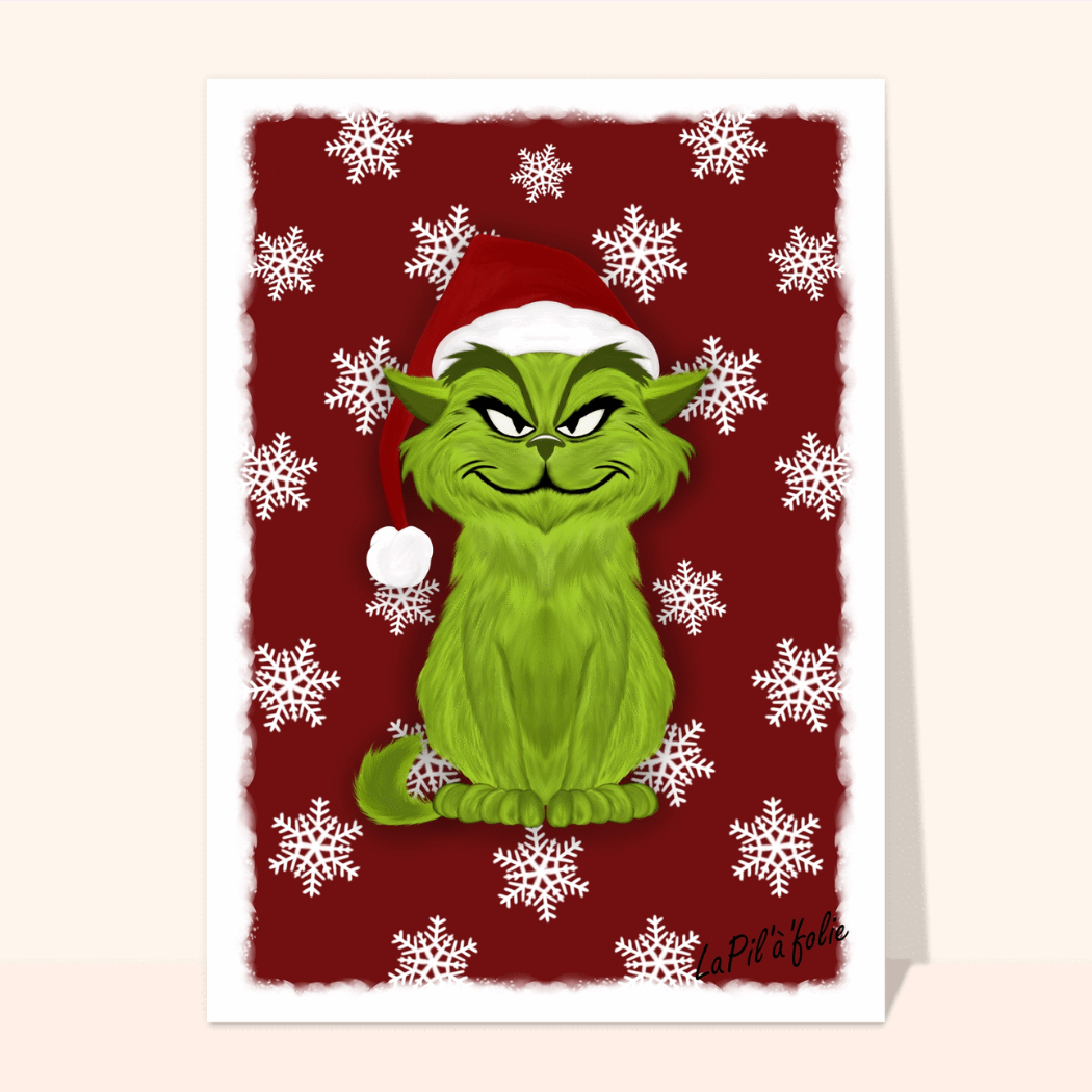Grinch rigolo : un Noël décalé et festif - Carte de noël humour
