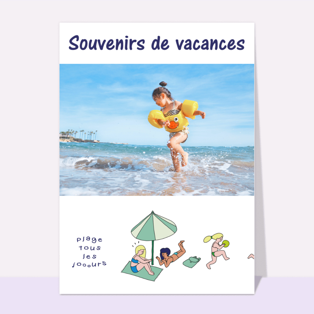 Évasion estivale au bord de l'eau - Carte souvenir de vacances