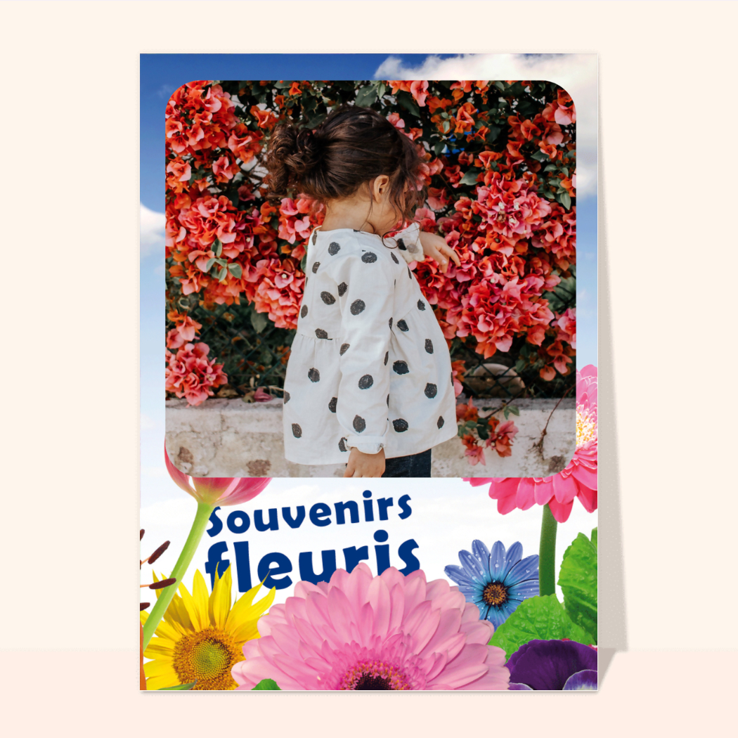 Carte Souvenirs Fleuris De Vacances - personnalisable : Envoyer une ...