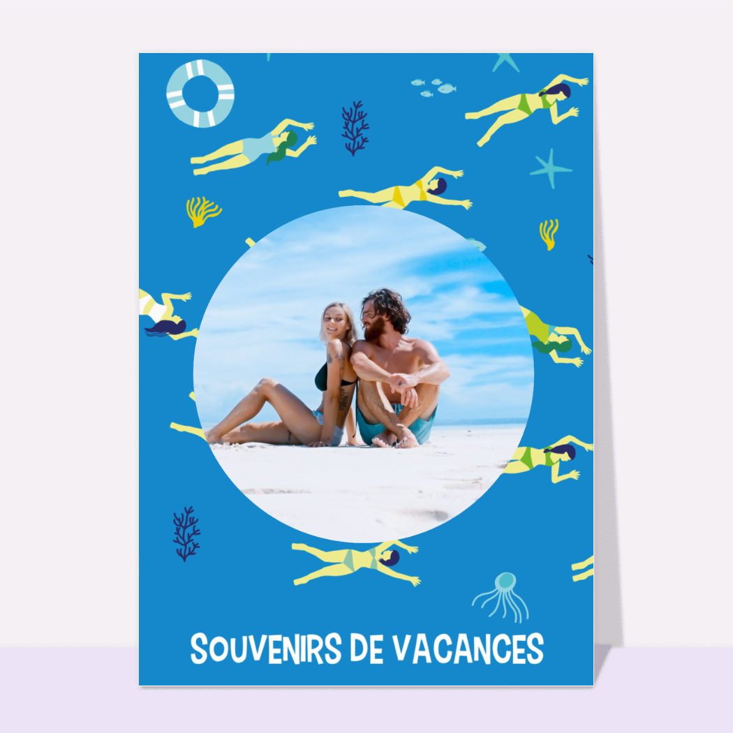 Plongée rafraîchissante en bord de mer - Carte souvenir de vacances