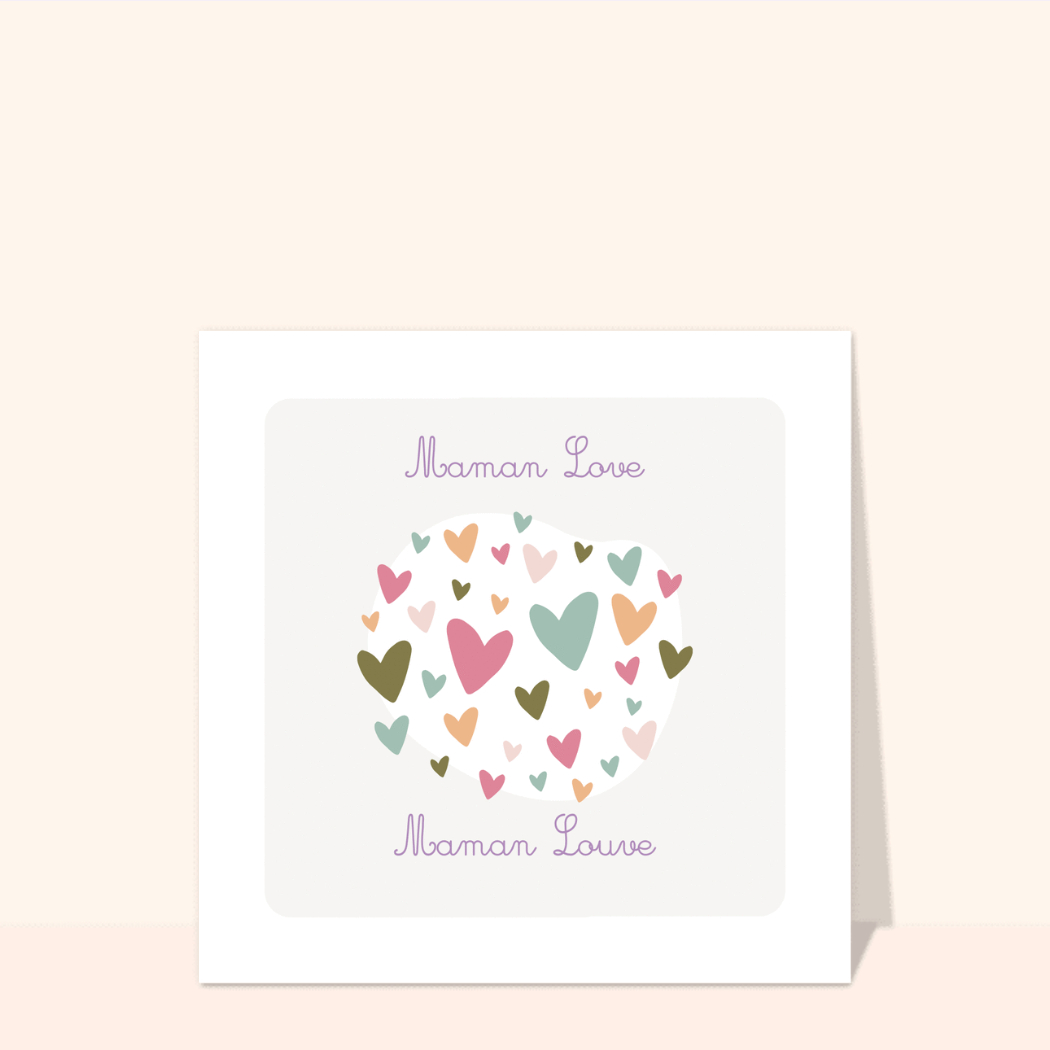 Coeurs vibrants de tendresse pour maman - Carte fête des mères
