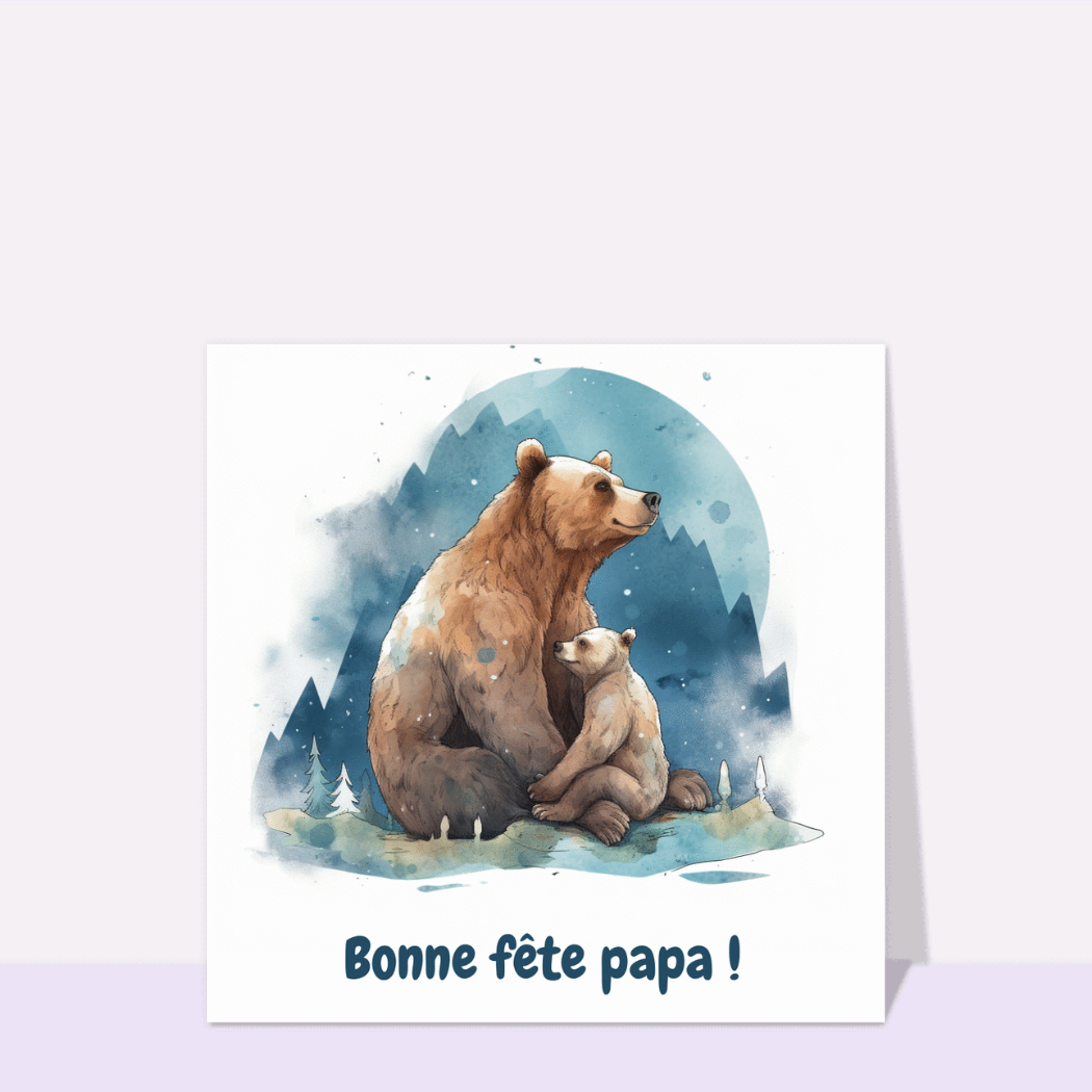 Ours affectueux pour une fête des pères - envoi rapide